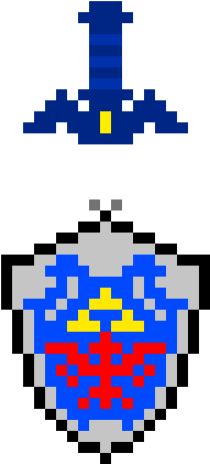 Hylian Shield Pixel Art - Master Sword Perler Beads - Free Transparent ...