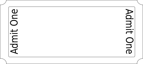 Download Ticket Vector Black And White - Admit One Blank Ticket PNG ...