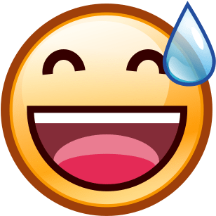 Frightened Scared Face With Sweat Source - Emoji - Free Transparent PNG ...