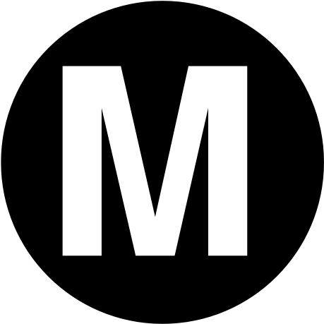 Download White Letter M Centered Inside Black Circle Clip Art - Letter ...