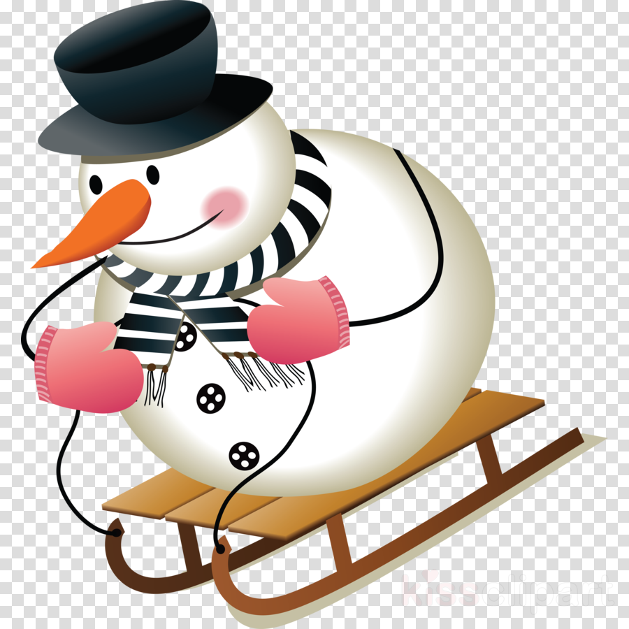 Cute Snowman Clipart Snowman Clip Art - Snowman On A Sled Clip Art ...