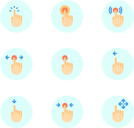Download Gesture Set - Icon PNG Image with No Background - PNGkey.com