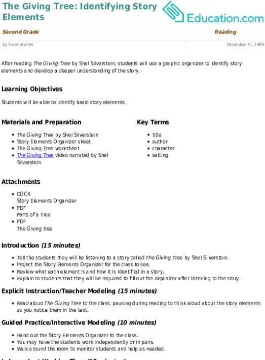 Download The Giving Tree - Fourth Grade Themes Of Geography Worksheet ...