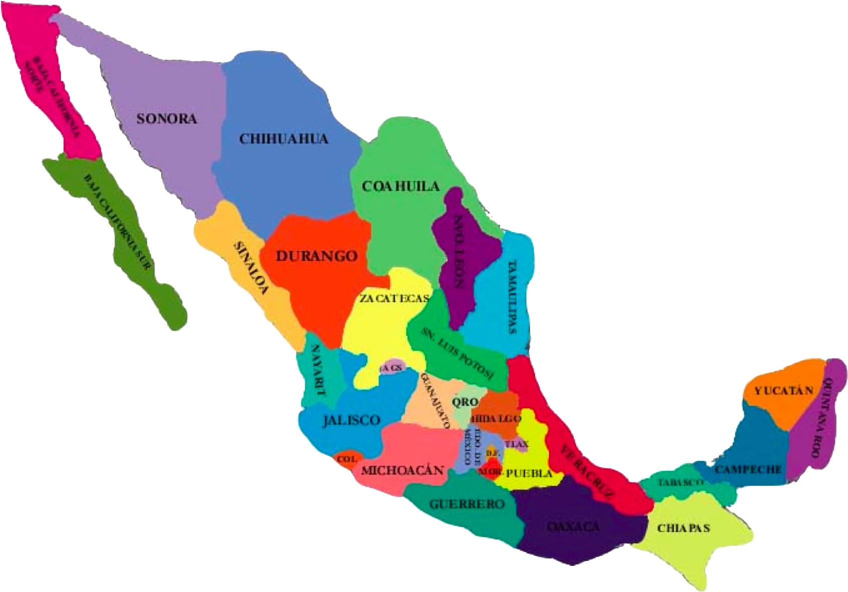 Mapa De La Republica Mexicana Png - Map Of Mexico Clip Art - Free ...