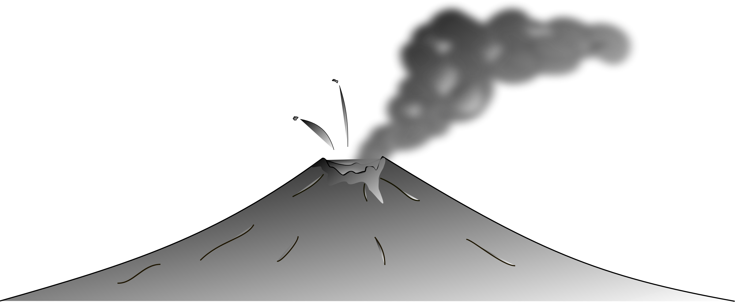 Download Volcano Clipart Smoke Png - Black And White Mayon Volcano ...