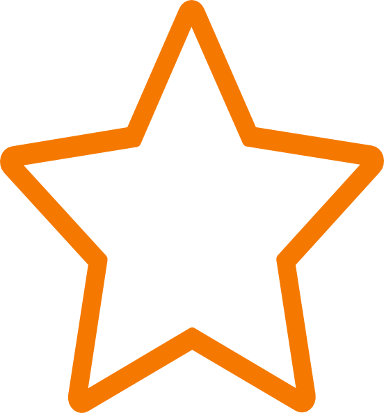 Download Small - Orange Star Outline Clipart Transparent PNG Image with ...