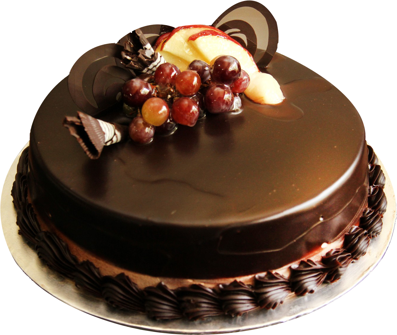 Download Chocolate Truffle Cake - Chocolate Cake With Fruits PNG Image ...