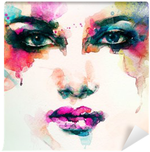 Abstract Woman Png Transparent Picture - Watercolour Face Print - Free ...