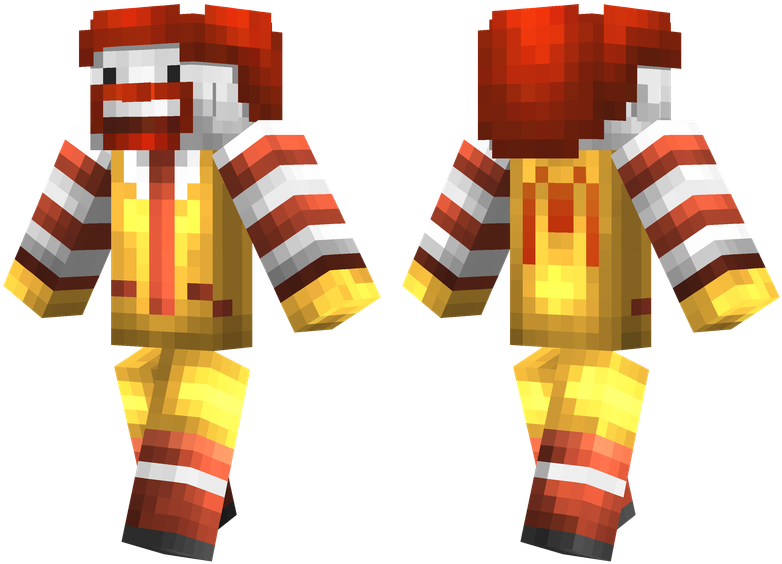 Ronald Mcdonald - Minecraft Ronald Mcdonald Skin - Free Transparent PNG ...