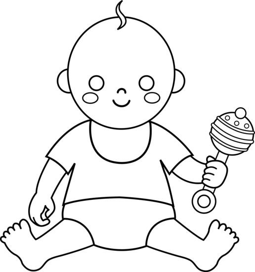 Download Colorable Baby Design - Baby Clipart Coloring PNG Image with ...
