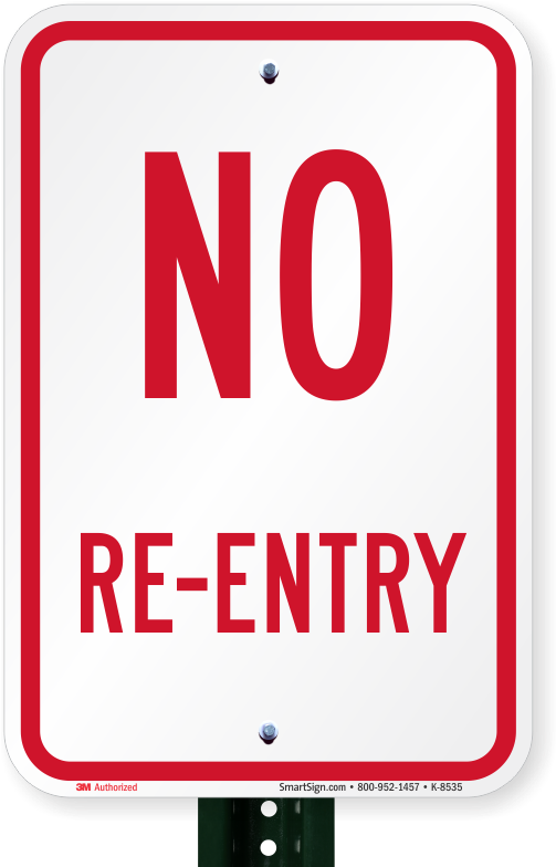 Download No Re-entry Sign - No Double Parking Sign, 18" X 12" PNG Image ...
