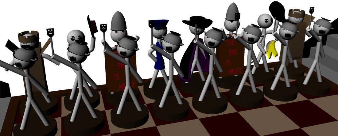 Download A Stickman-themed Chessboard Model With Colour And ...