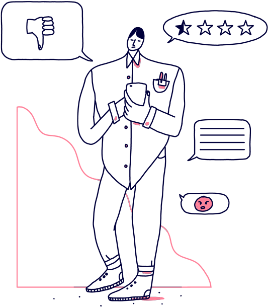 Download An Illustration Of A Man Writing A Bad Online Review - Man ...