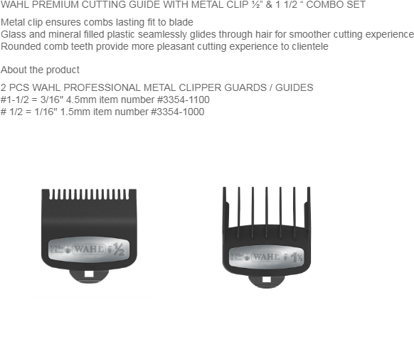 Download 2 Pcs Wahl Premium Clipper Cutting Guides Guards Metal - Wahl ...