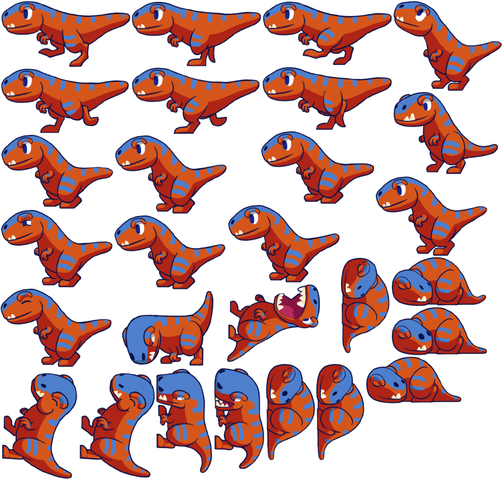 Dinosaur Trex - Dino Sprite Sheet - Free Transparent PNG Download - PNGkey