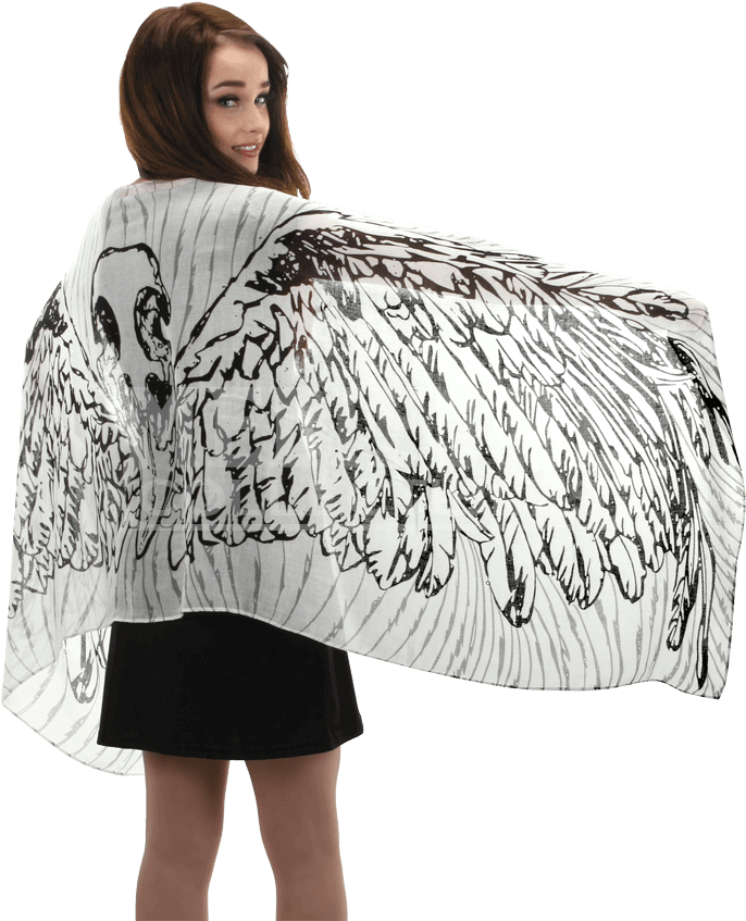 Download Lightweight White Feather Wing Scarf - Lightweight White ...