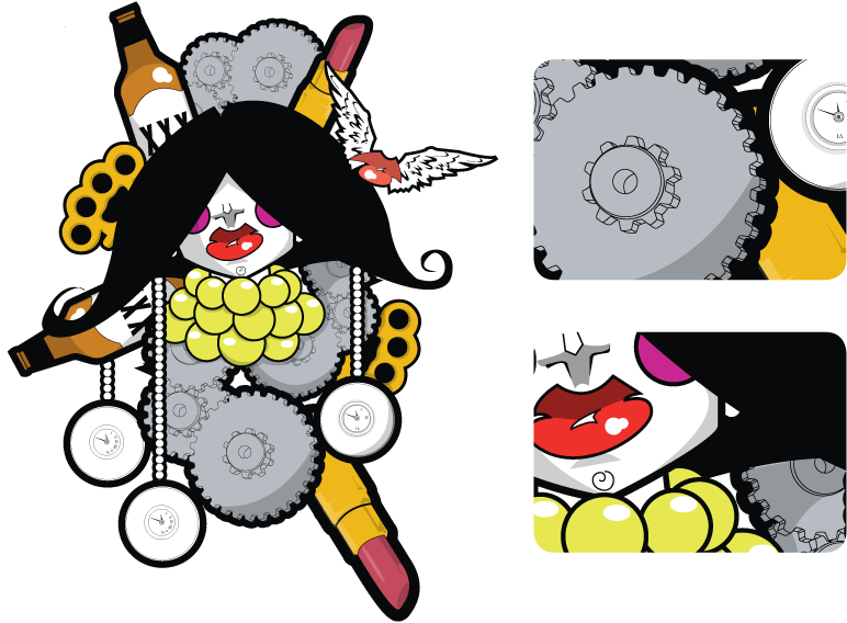 Download Brass Knuckles And Lip Gloss Illustration - Graphic Design PNG ...