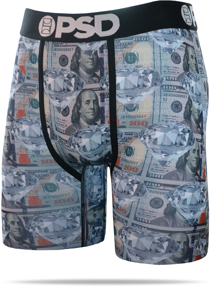 Download Psd Underwear Men's Money Diamond Boxer Brief 51421009 PNG ...