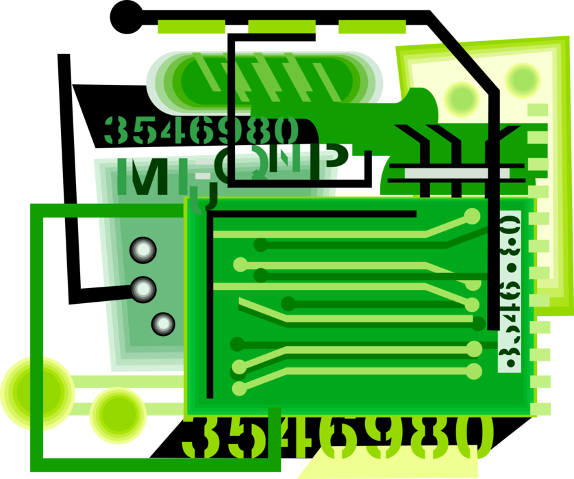 Download Vector Illustration Of Computer Printed Circuit Board - Vector ...