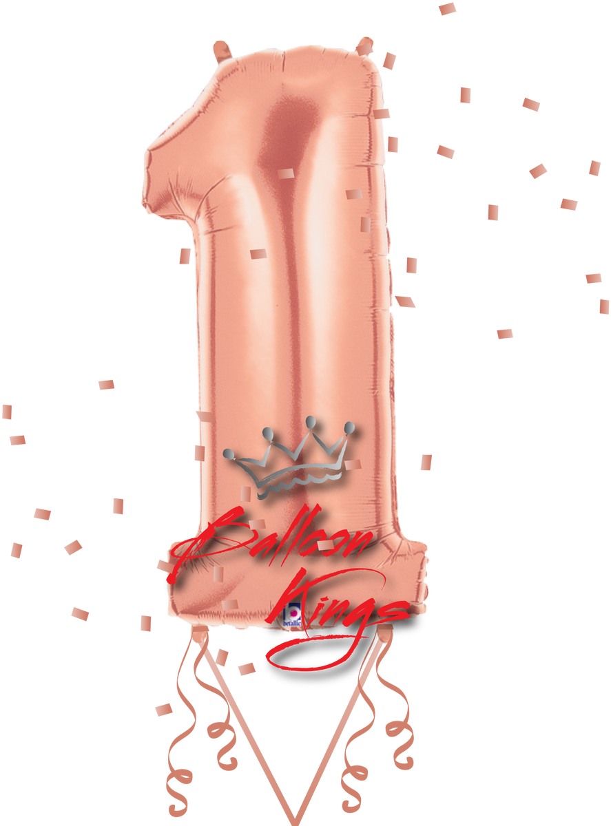 Download Rose Gold Number - Rose Gold Number 1 Mylar Balloon PNG Image ...