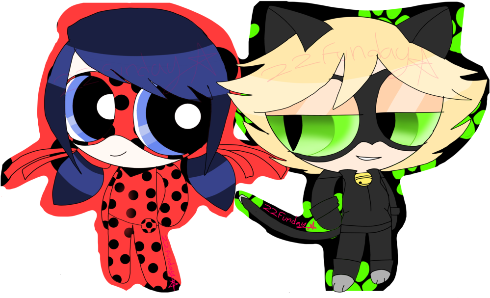 Ladybug And Cat Noir By 22funday - Miraculous Ladybug Powerpuff Girls ...