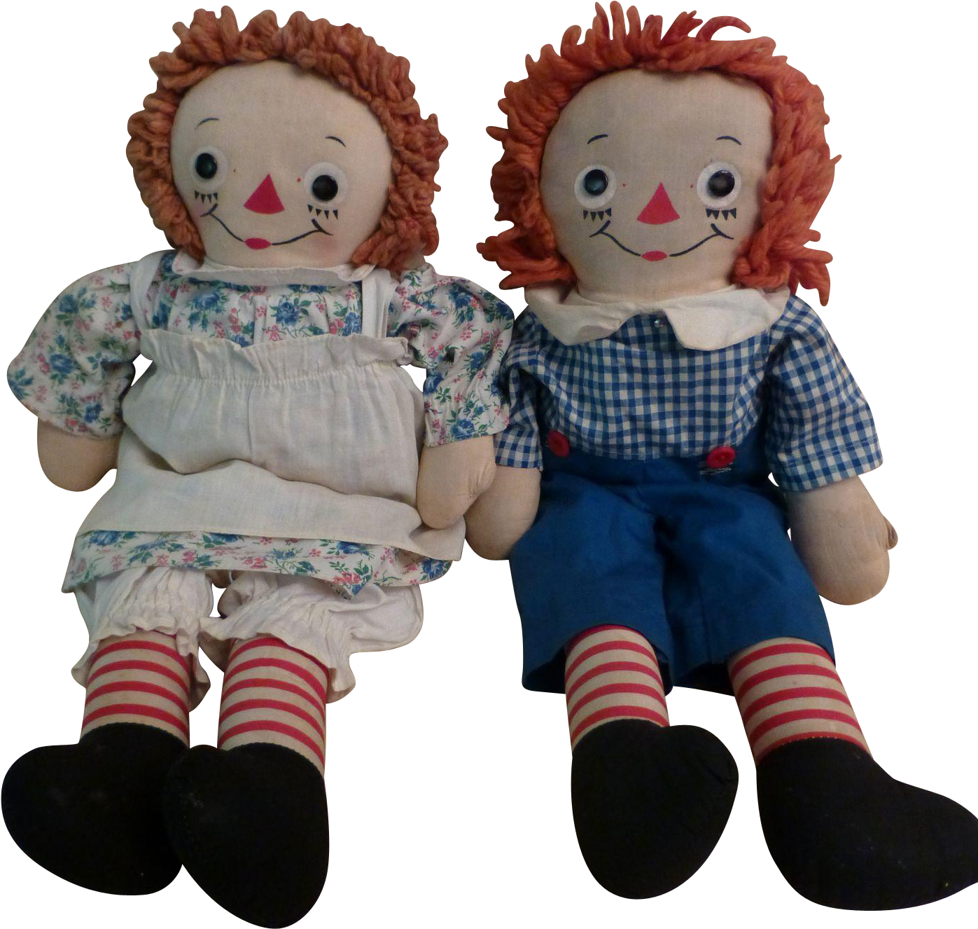 Pair Georgene Novelties Raggedy Ann & Andy Dolls - Raggedy Ann And Andy ...