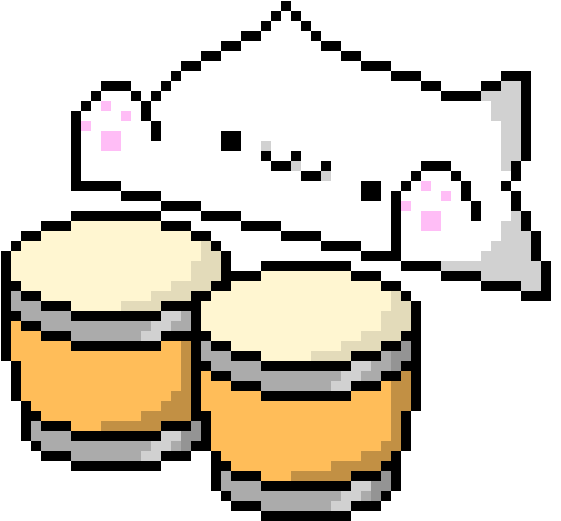 Bongo Cat - Bongo Cat Pixel Art - Free Transparent PNG Download - PNGkey