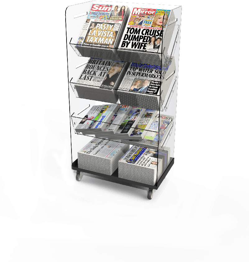Bartuf Flexible Twin Tower Newspaper Display - Shelf - Free Transparent ...