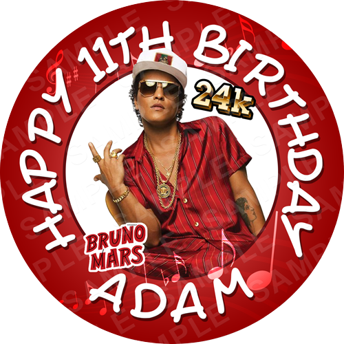 Download Bruno Mars Edible Cake Topper - 24k Magic - Sheet Music PNG ...