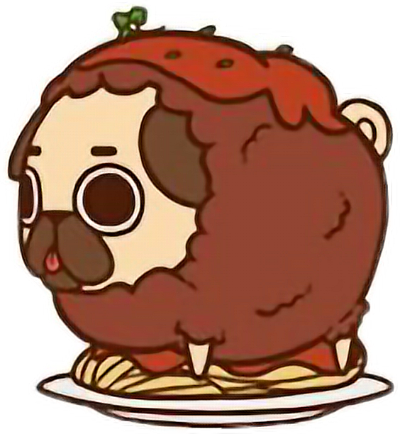 Download Cute Kawaii Pug Chibi Food Spaghetti Freetoedit - Kawaii Pug ...