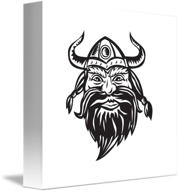 Viking Warrior Head Angry Black And White - Viking Warrior Head Angry Black And White T-shirt ...