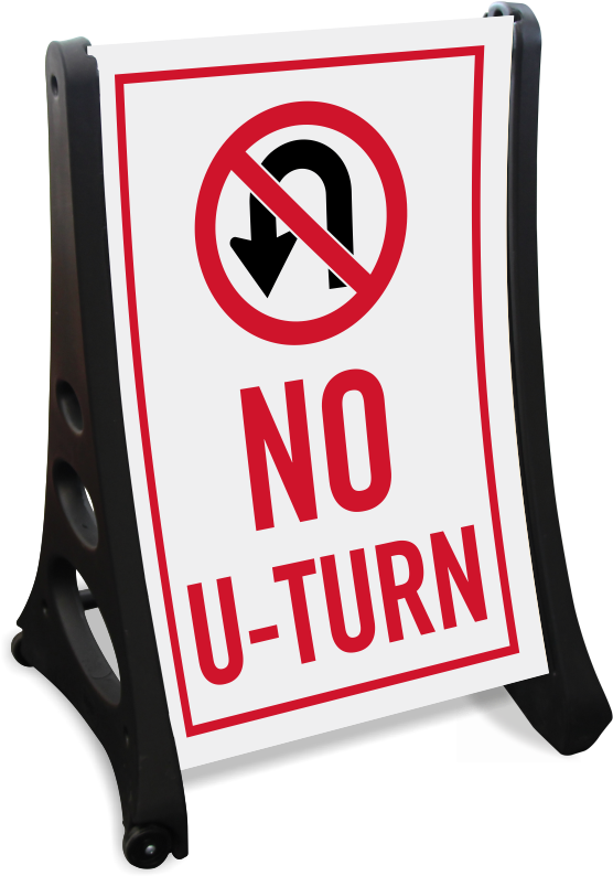 Download No U Turn Portable Sidewalk Sign - Kiss And Drop Off PNG Image ...