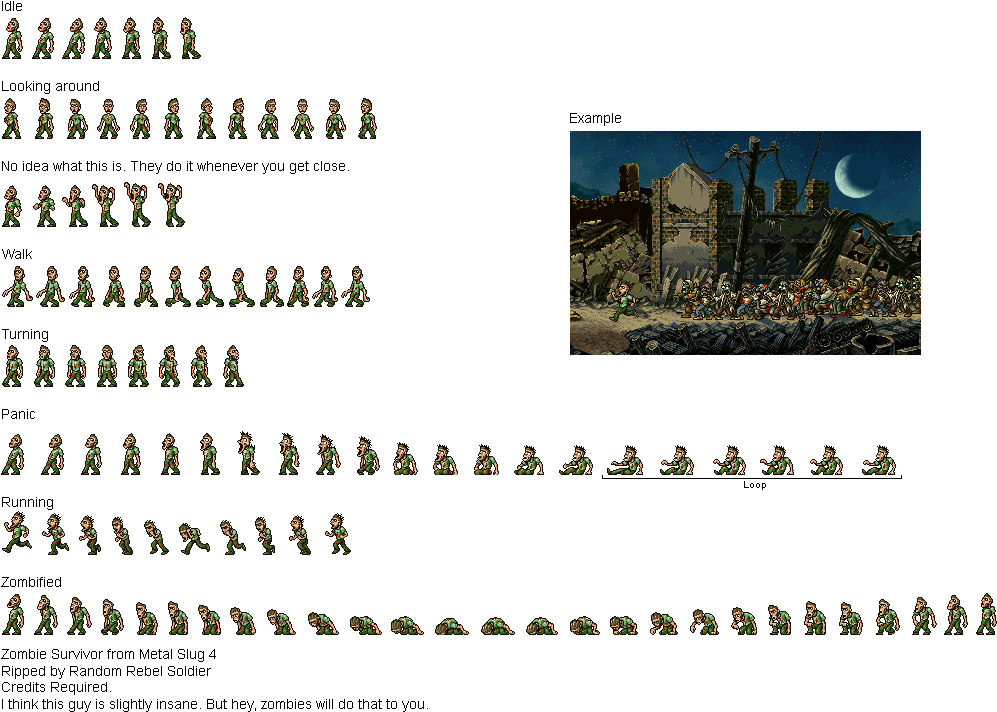 Download Metal Slug - Metal Slug Zombies Sprites PNG Image with No ...
