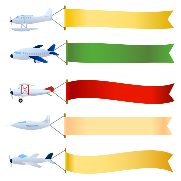 White Plane Banner Png For Kids - Free Vector Banner - Free Transparent ...