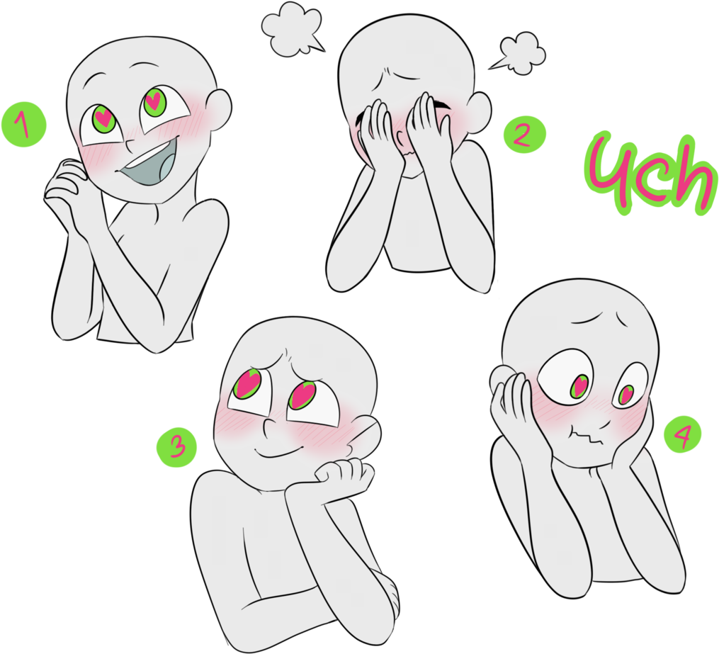 Flustered/in Love Ych - Reference Chibi Pose - Free Transparent PNG ...