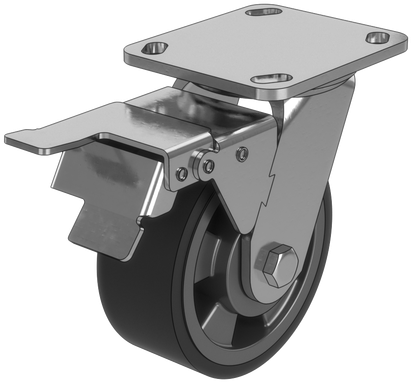 Download Heavy-duty Swivel Caster Wheel With Brake - Caster PNG Image ...