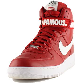 Download Nike Air Force One High "red Supreme" - Air Force Supreme Png ...