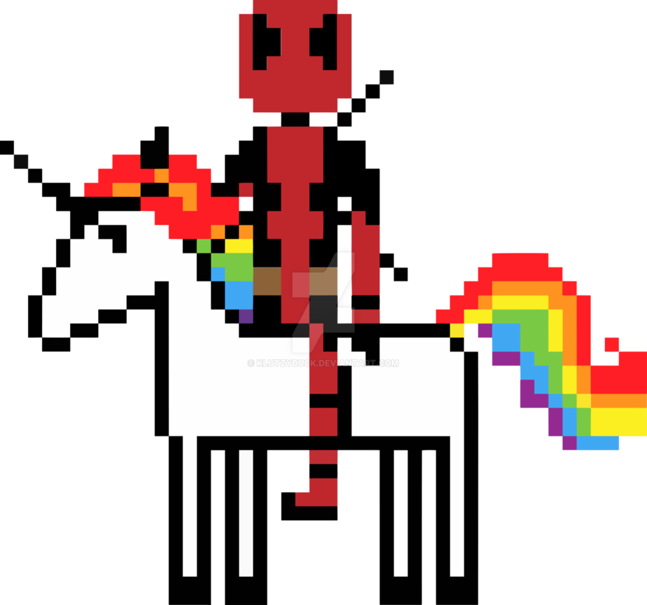 Download Deadpool Riding A Unicorn - Deadpool Pixel Png PNG Image with ...