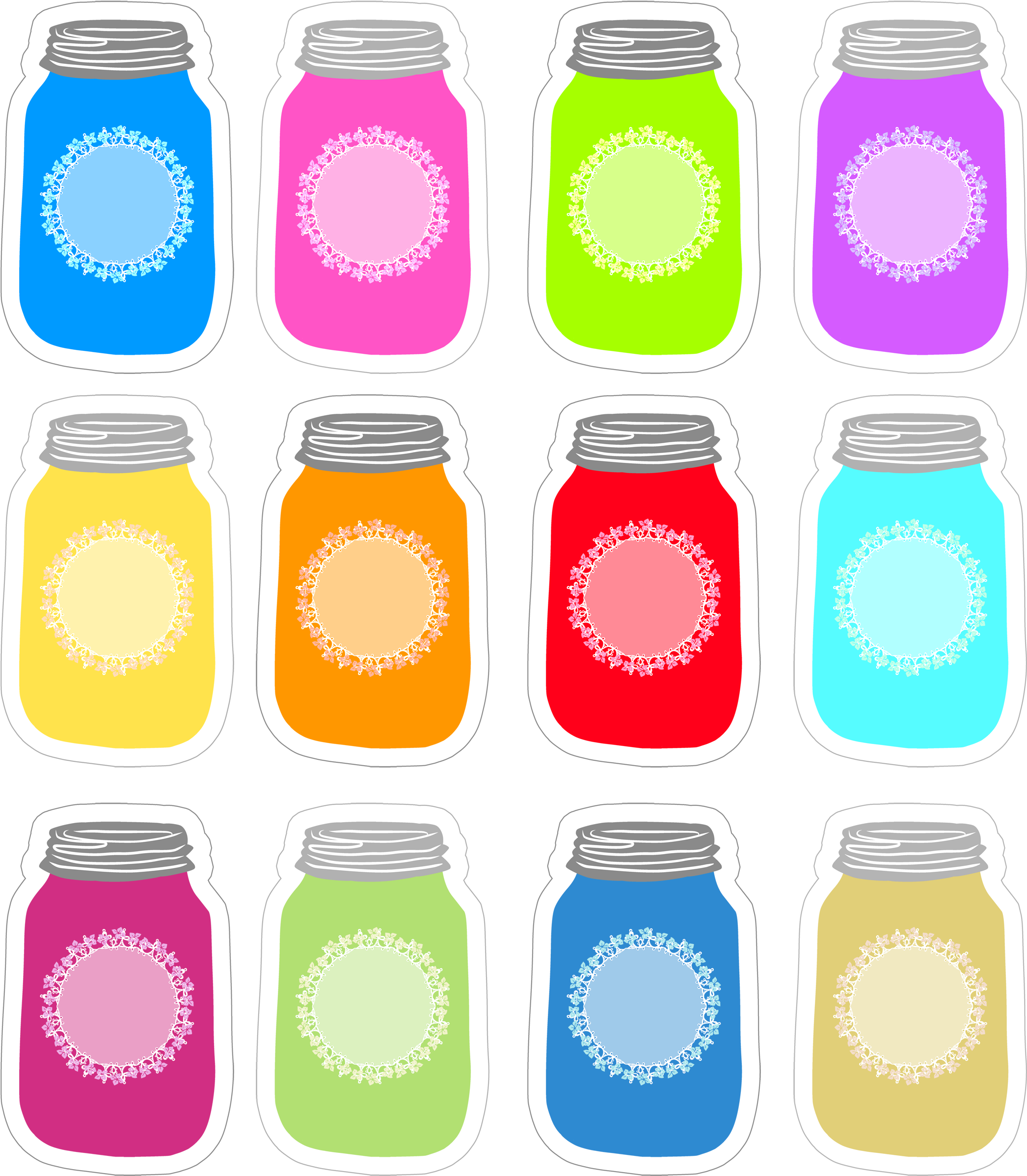 Colorful Mason Tag Collection Free Printable The - Printable Basil ...