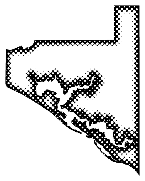 Download A Map Of Bay With Dots Reversed Out Of A Black Outline PNG ...