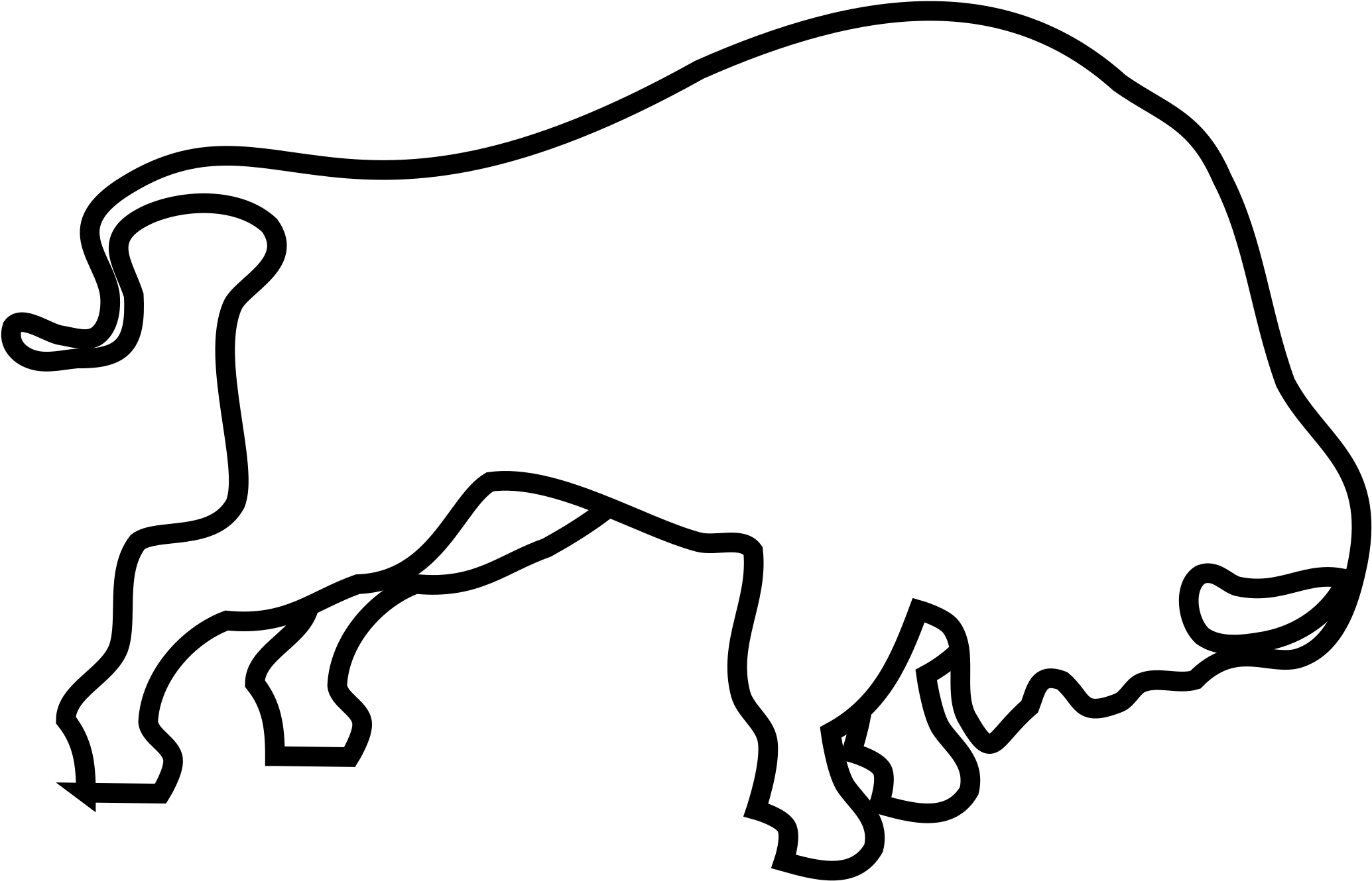 Download Black Outline Of Bison PNG Image with No Background - PNGkey.com