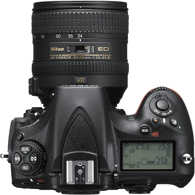 Nikon D810 Slr Camera Top View Transparent Png Image - Nikon D810 Dslr ...