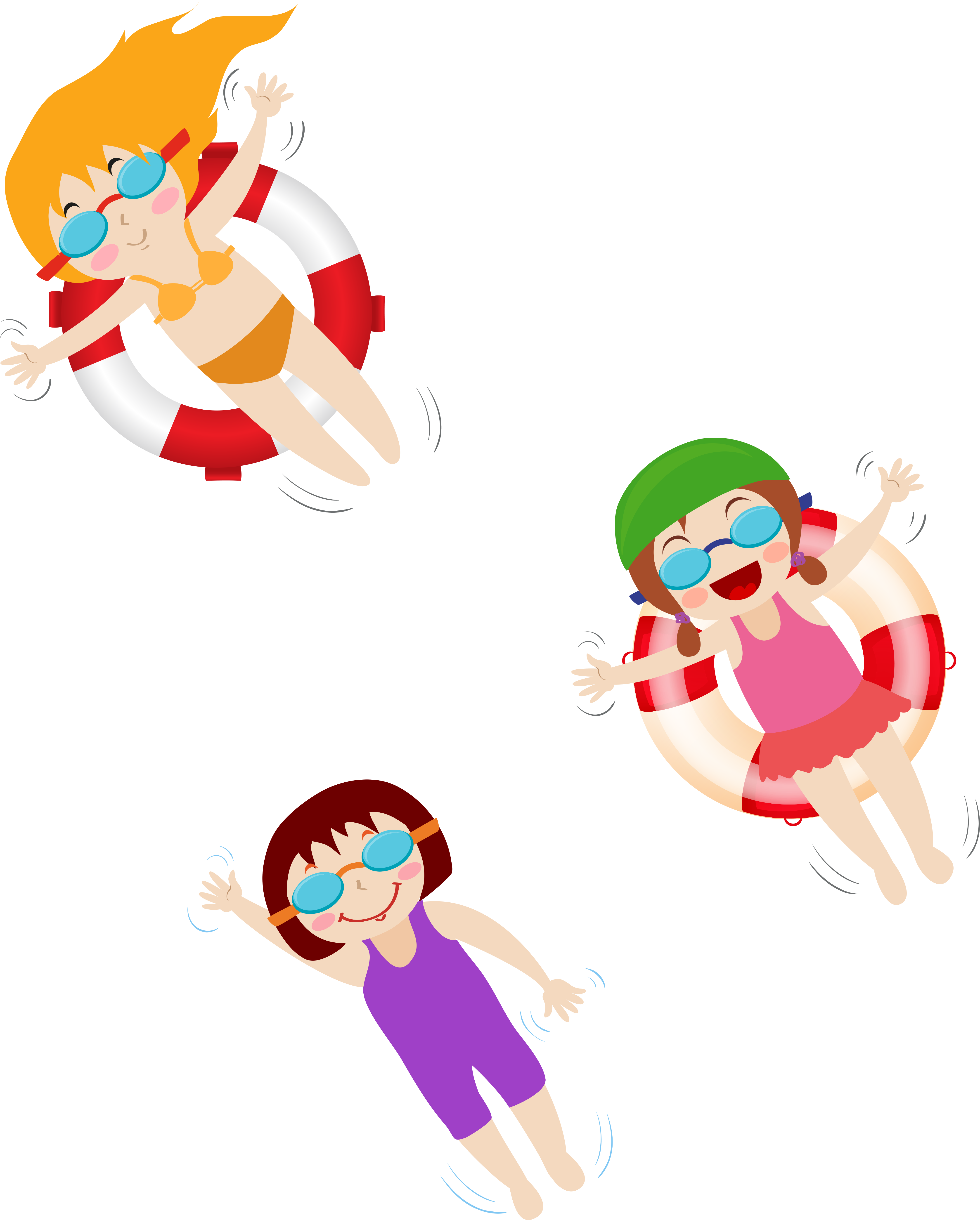 Download Hand Drawn Cartoon Girl Vacation Decoration Vector PNG Image ...