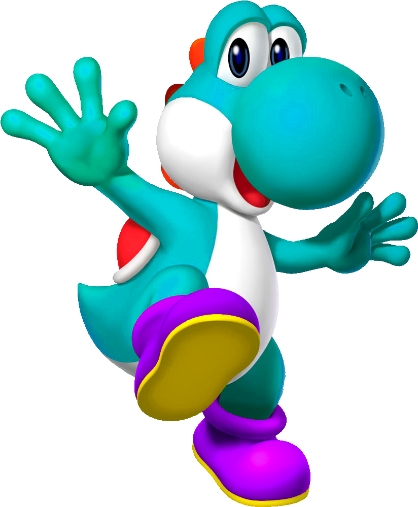 Download Cyan Yoshi Yba - Super Mario Light Blue Yoshi PNG Image with ...