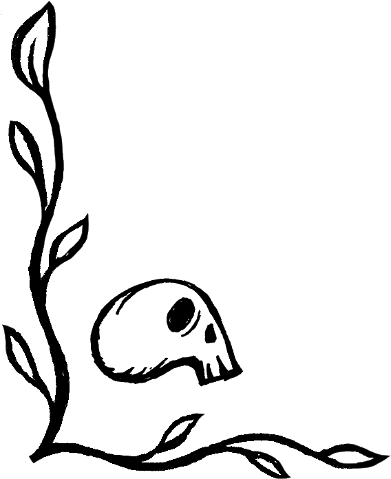 Old Skull Corner Borders