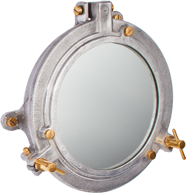 Quartermaster Airship Wall Mirror - Brass - Free Transparent PNG ...