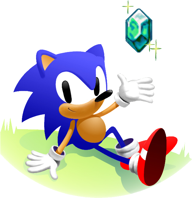 Download Sonic 166 - Classic Sonic With Emerald PNG Image with No ...