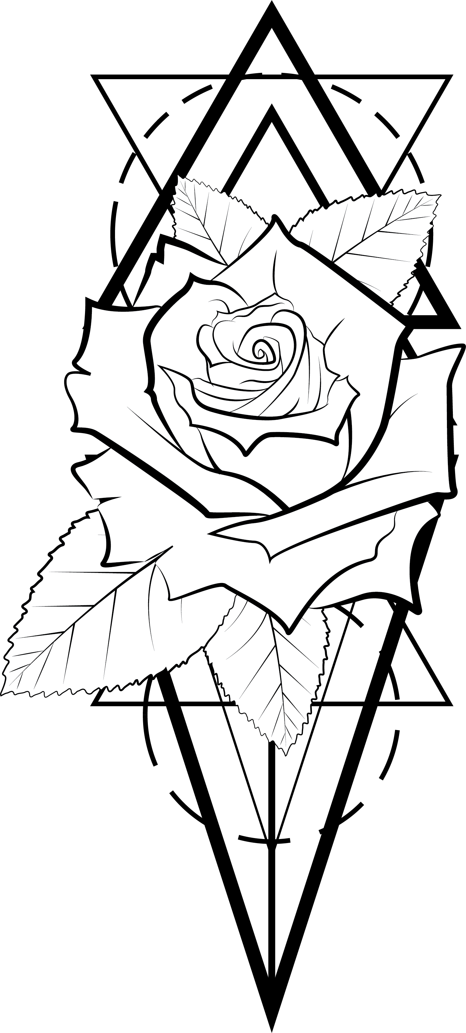 Download Geometric Rose Tattoo, - Project PNG Image with No Background - PNGkey.com