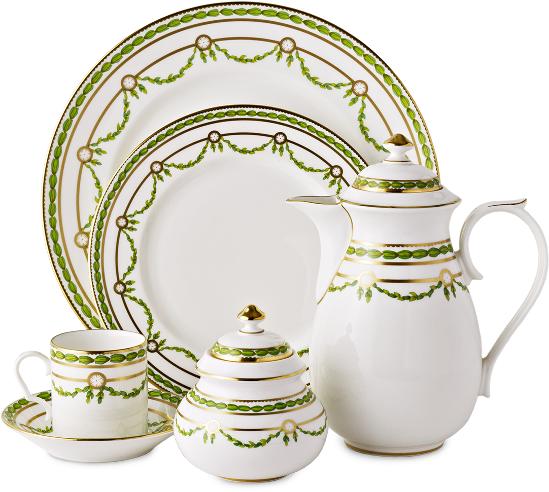 Download Thomas Goode Green Garland Tableware - Green Garland China By ...