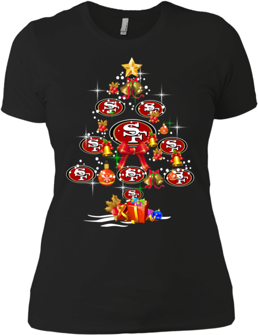 Download San Francisco 49ers Christmas Tree Boyfriend T-shirt - San ...